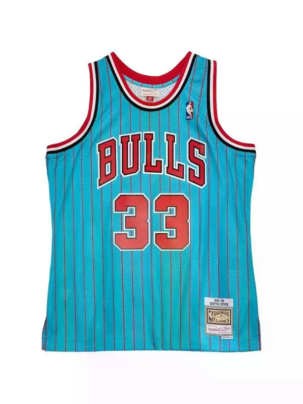 Mitchell & Ness Scottie Pippen Striped Basketball Vest - Blue