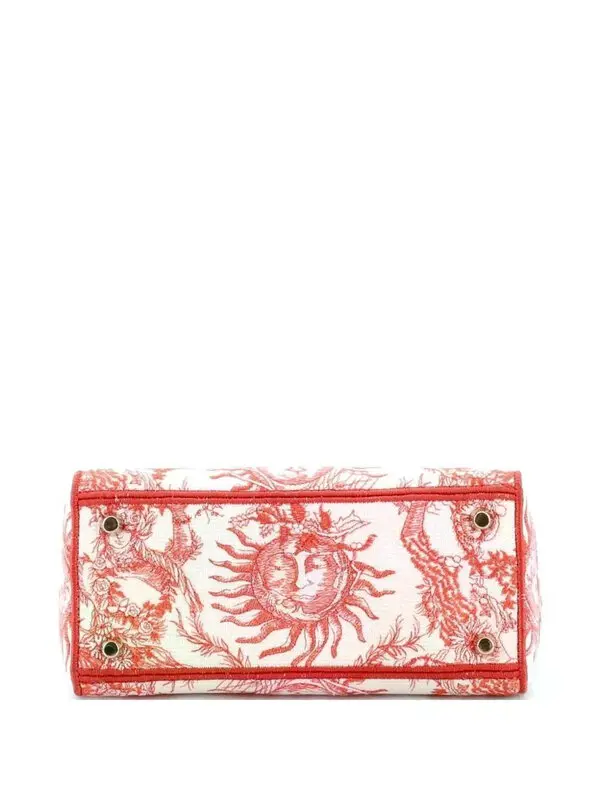 Dior Lady D-lite Embroidered Canvas Satchel - Red