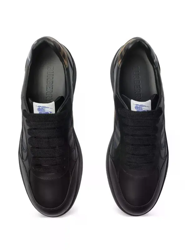 Burberry Calf Leather Terrace Sneakers With Signature Check
