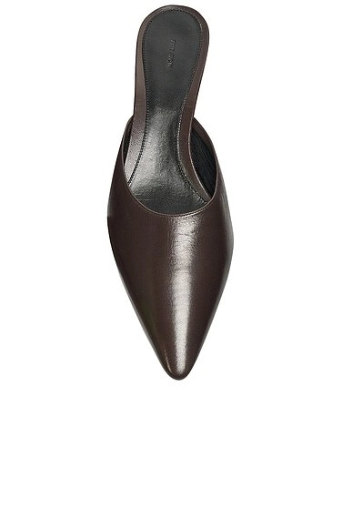 THE ROW Lissa Kitten Mule - Lacquer Brown