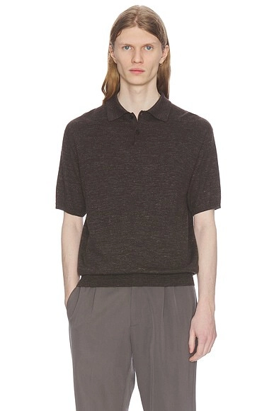 THE ROW Borges Short Sleeve Knit Polo Shirt
