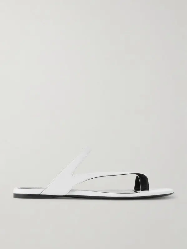Khaite Aimee Leather Sandals - White