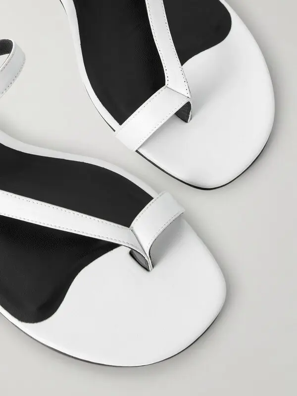 Khaite Aimee Leather Sandals - White