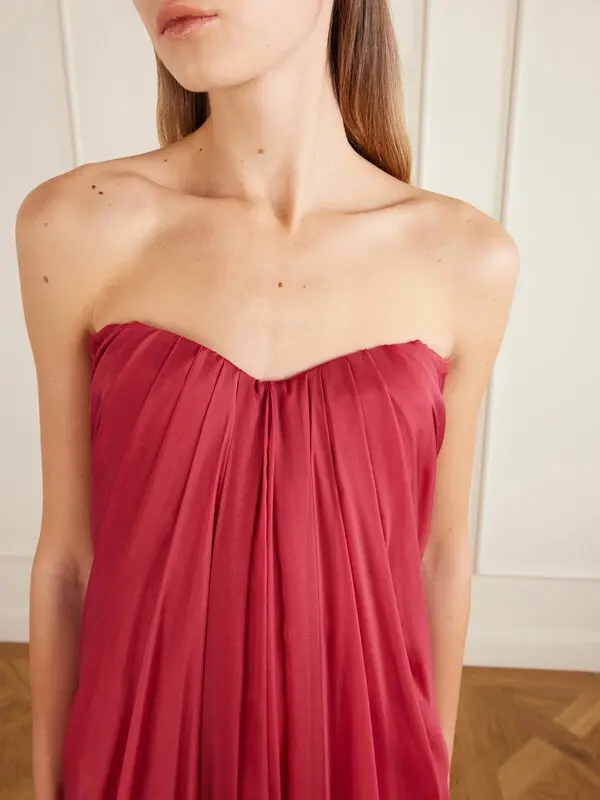 Alexander McQueen Strapless Draped Silk-chiffon Bustier Gown