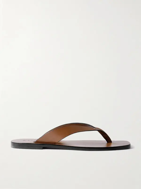 A.emery Kinto Leather Flip Flops - Brown