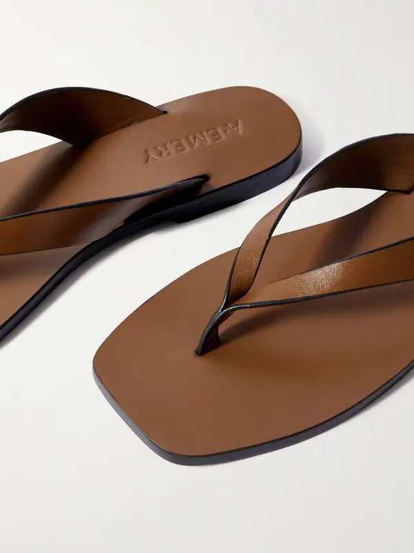 A.emery Kinto Leather Flip Flops - Brown