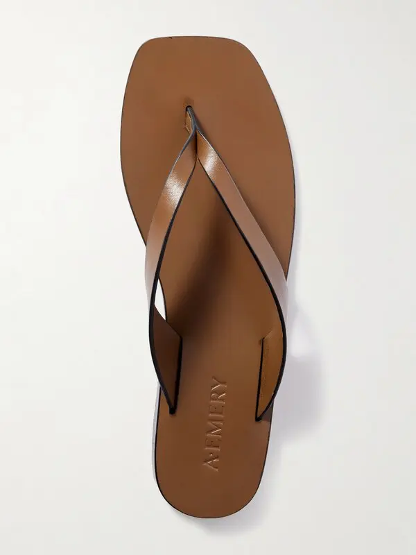 A.emery Kinto Leather Flip Flops - Brown