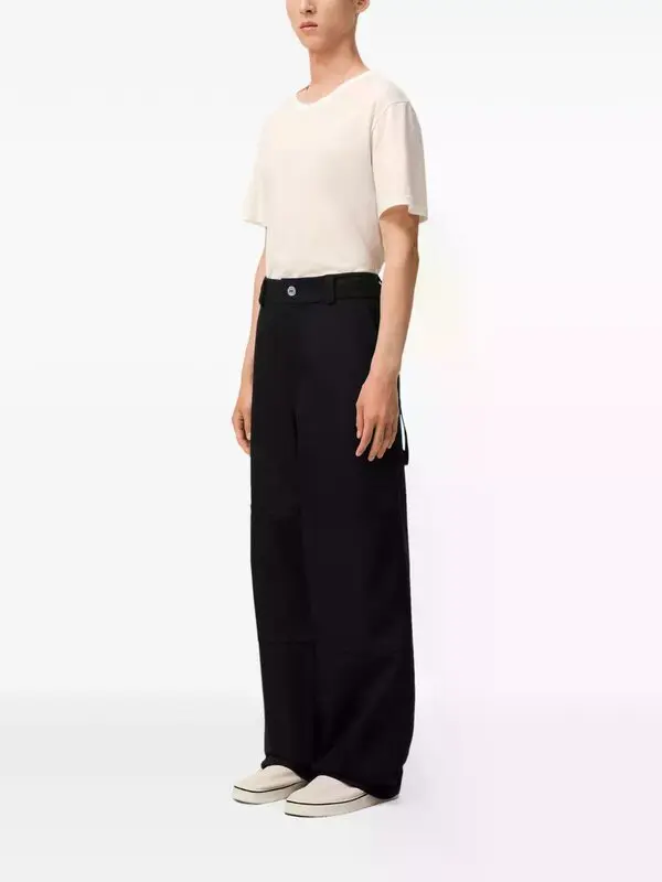 AMI Paris Wool Canvas Worker Trousers - Black
