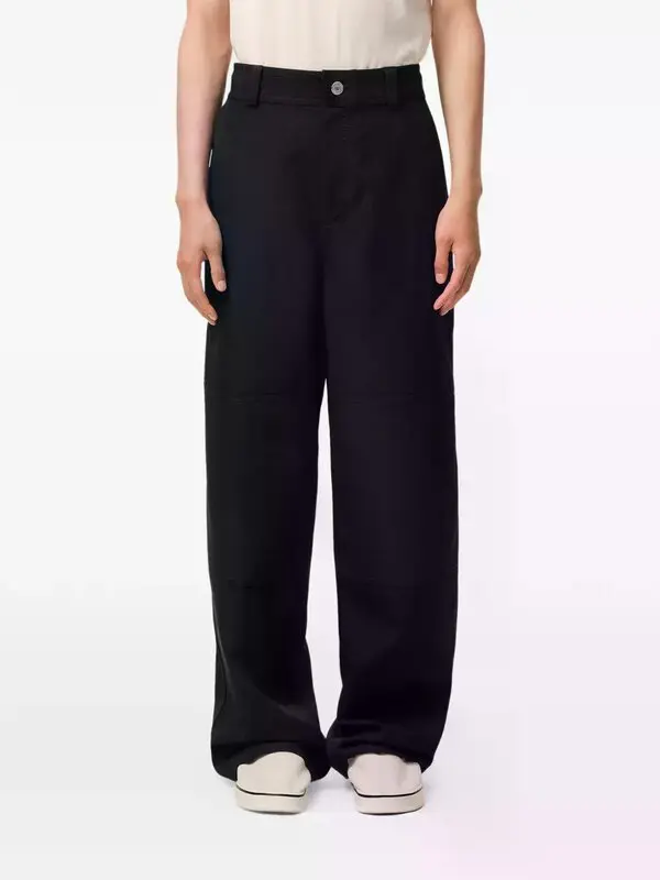 AMI Paris Wool Canvas Worker Trousers - Black