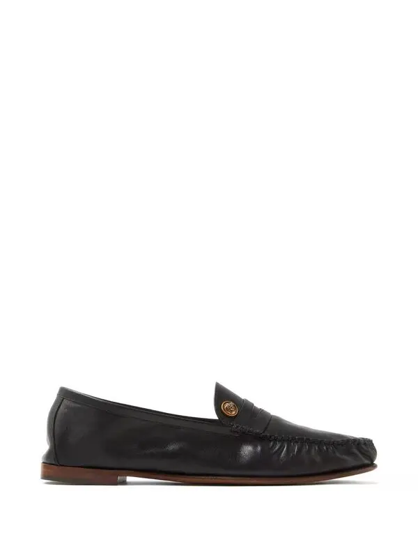 Versace Guanto Leather Loafers - Black