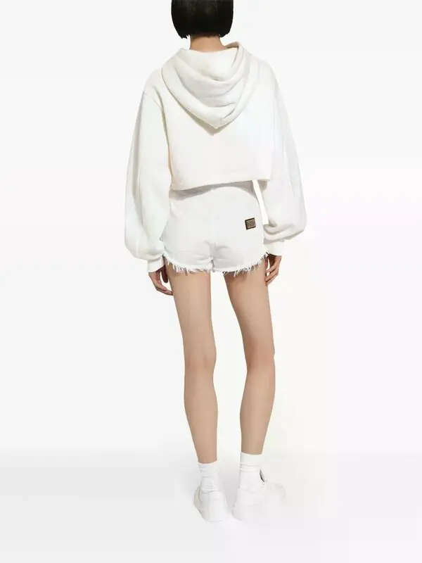 Dolce & Gabbana Floral Logo Cropped Hoodie