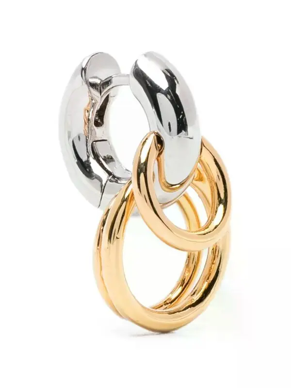 PANCONESI Tone And Silver Metallic Interlocking Rings Earrings - Gold