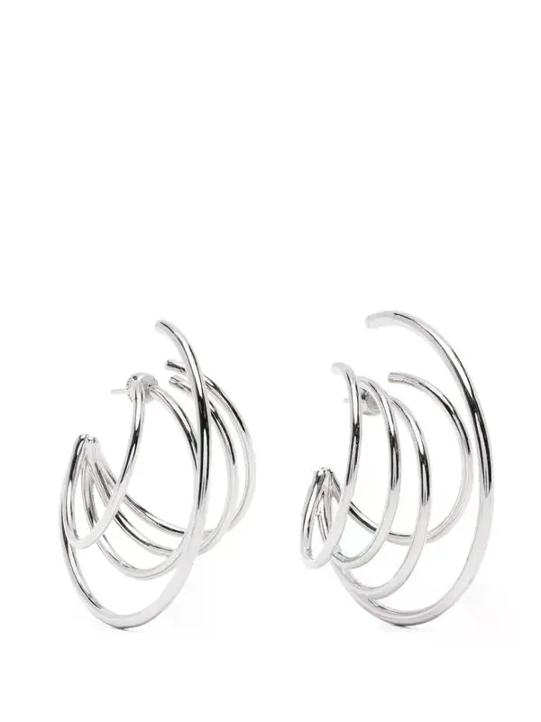 PANCONESI Tone Orbit Hoop Earrings - Silver
