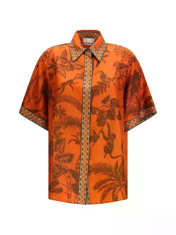 ALEMAIS Graphic Print Shirt - Orange