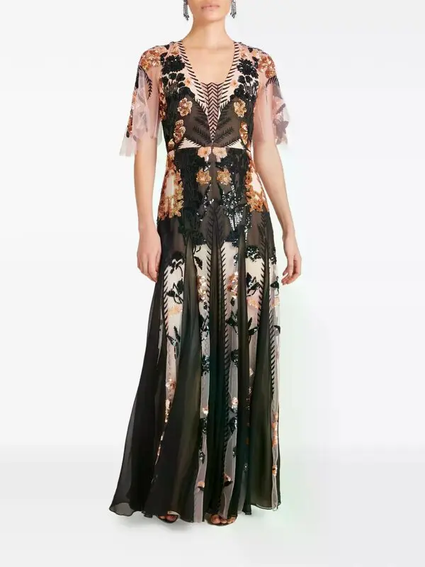 TEMPERLEY LONDON Embellished V-neck Gown