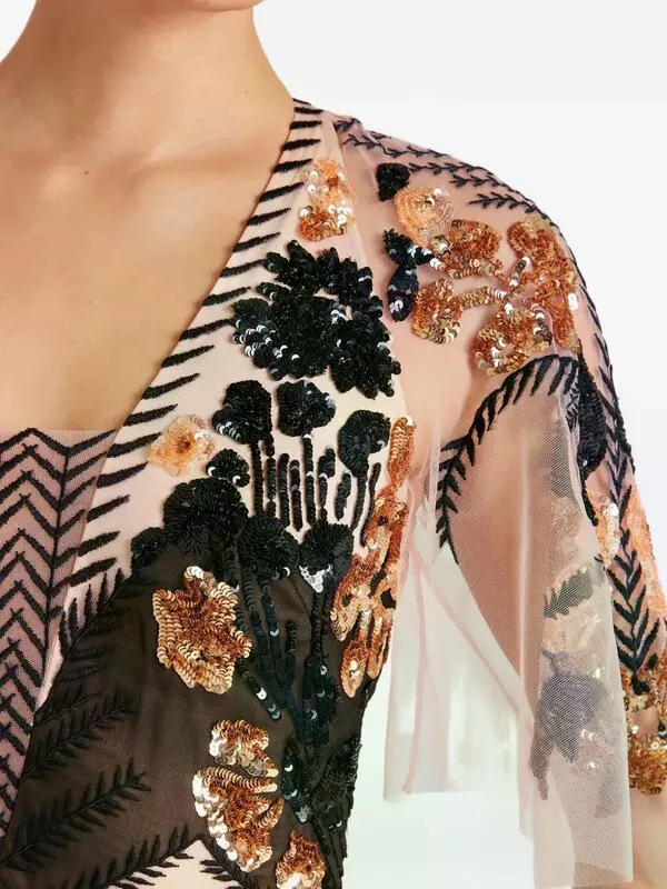 TEMPERLEY LONDON Embellished V-neck Gown