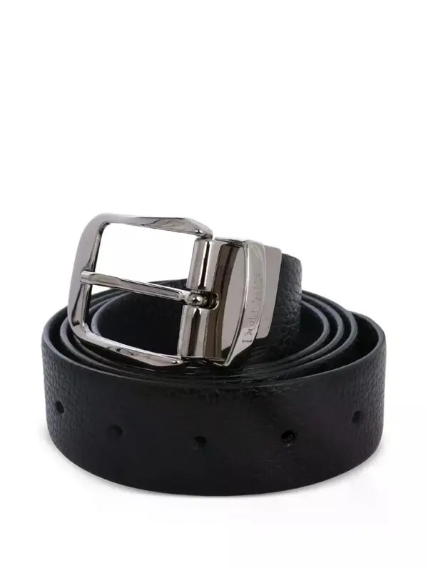 DOUCAL'S Leather Belt With Pin-buckle Fastening - Black