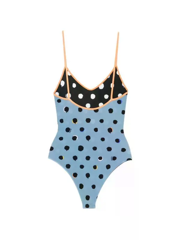 Fendi Polka Dot One-piece Swimsuit - Blue