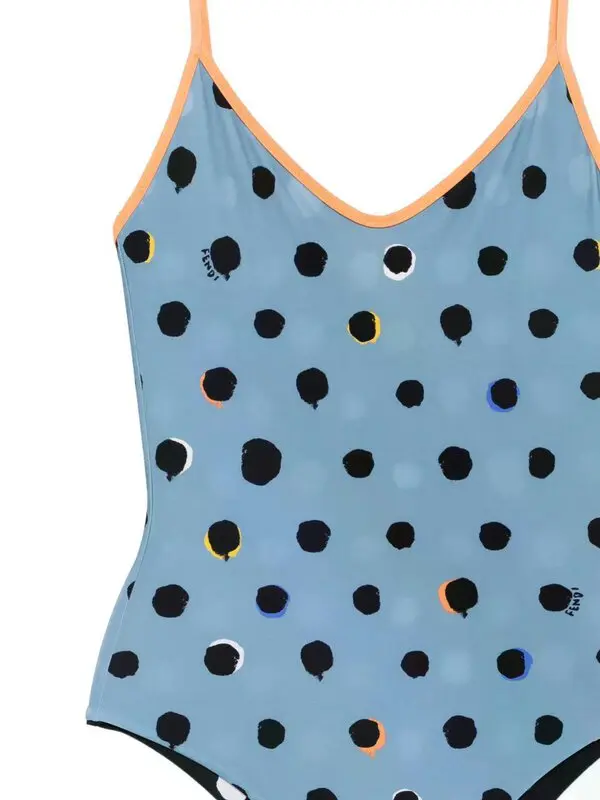 Fendi Polka Dot One-piece Swimsuit - Blue