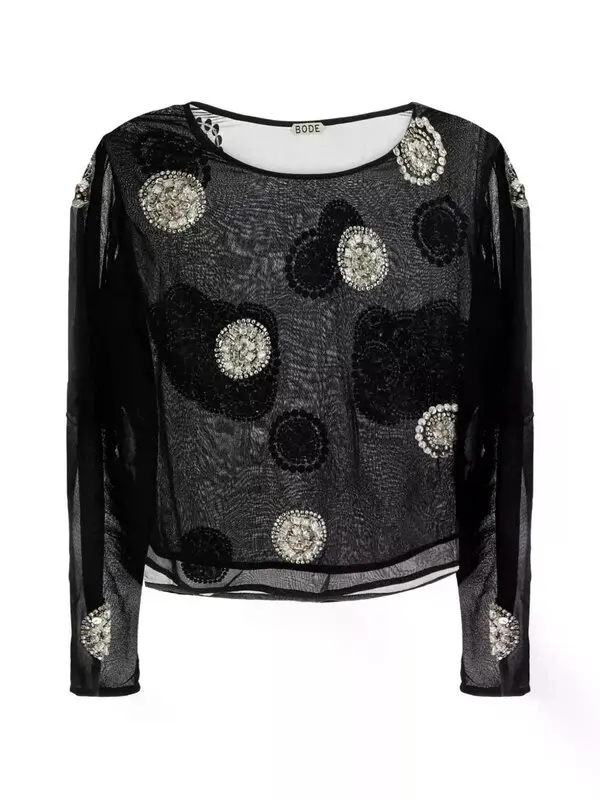 BODE Embellished Long Sleeve Blouse