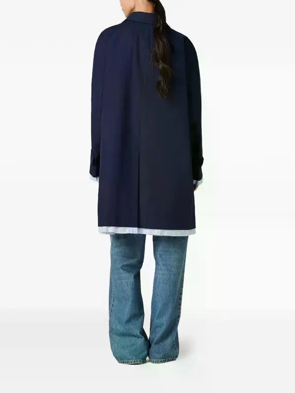 Miu Miu Single-breasted Poplin Coat - Blue