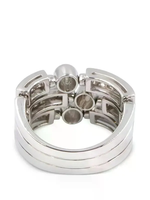 BVLGARI 18kt White Gold Pavé-set Round-cut Diamond Allegra Ring