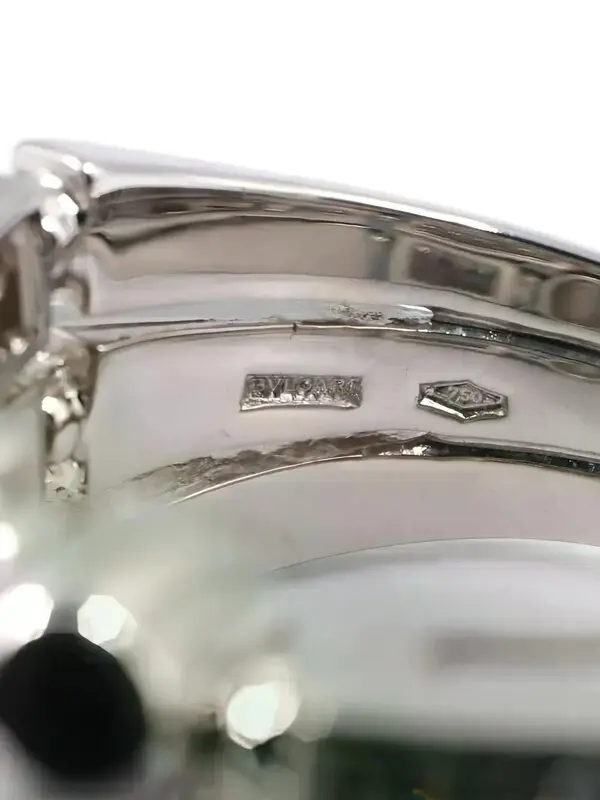 BVLGARI 18kt White Gold Pavé-set Round-cut Diamond Allegra Ring