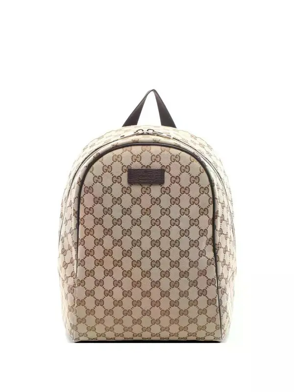 Gucci Gg Canvas Leather Backpack