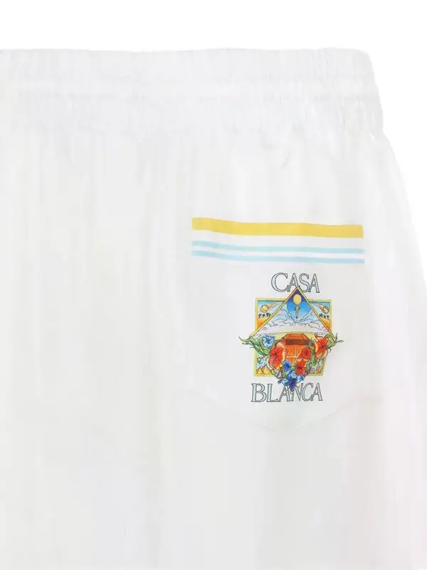 Casablanca Silk Shorts - White