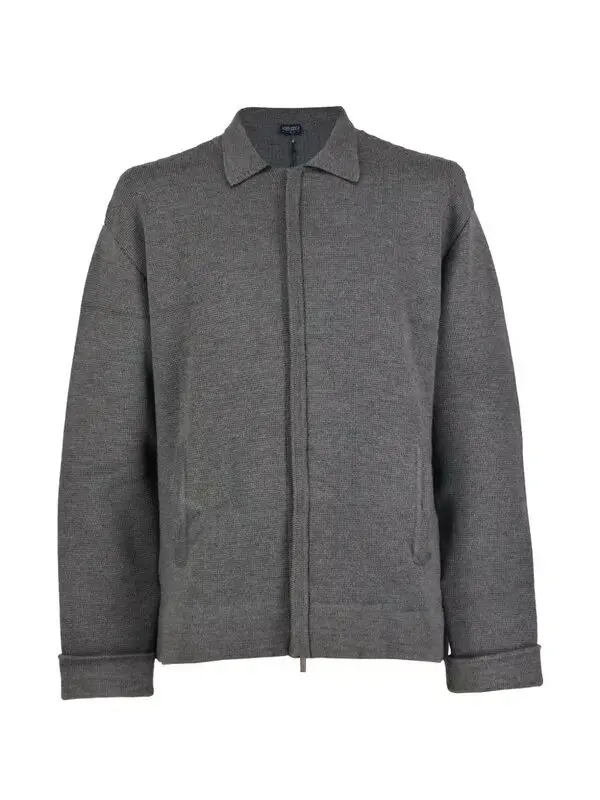 Kenzo Textured Collared Zip-up Sweatshirt