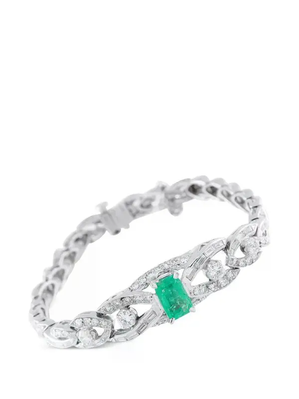 LB EXCLUSIVE Platinum Emerald And Diamond Bracelet - Silver