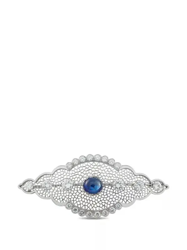 LB EXCLUSIVE Diamond And Sapphire Brooch - Silver