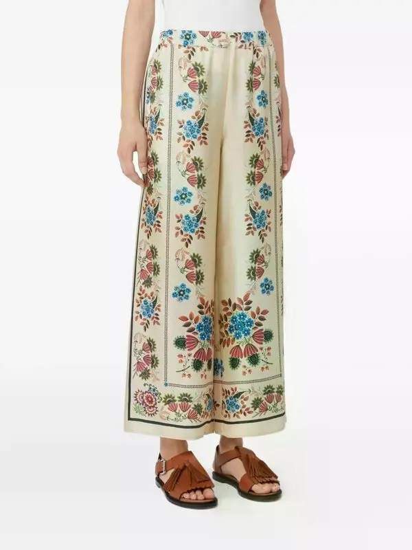 Max Mara Printed Silk Trousers