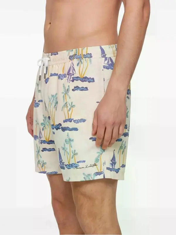 Maison Labiche Boats Printed Swim Shorts - Neutrals