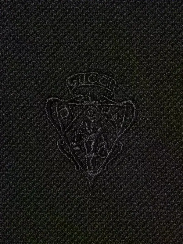 Gucci Embroidery-detail Polo Shirt - Black