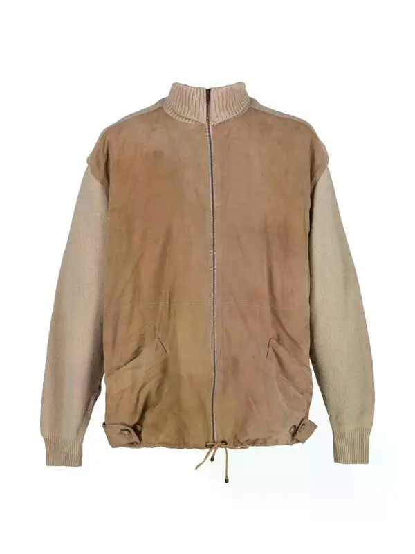 Gianfranco Ferre Panelled Suede And Knit Jacket