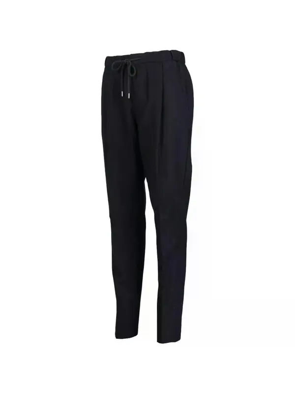 Vintage Pleated Wool Drawstring Trousers - Blue