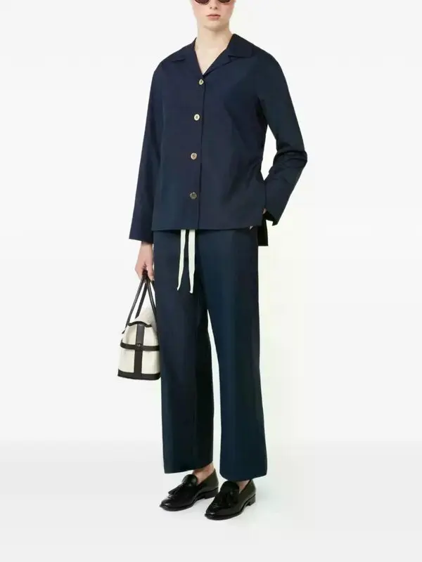 Max Mara Wide Leg Drawstring Trousers - Blue