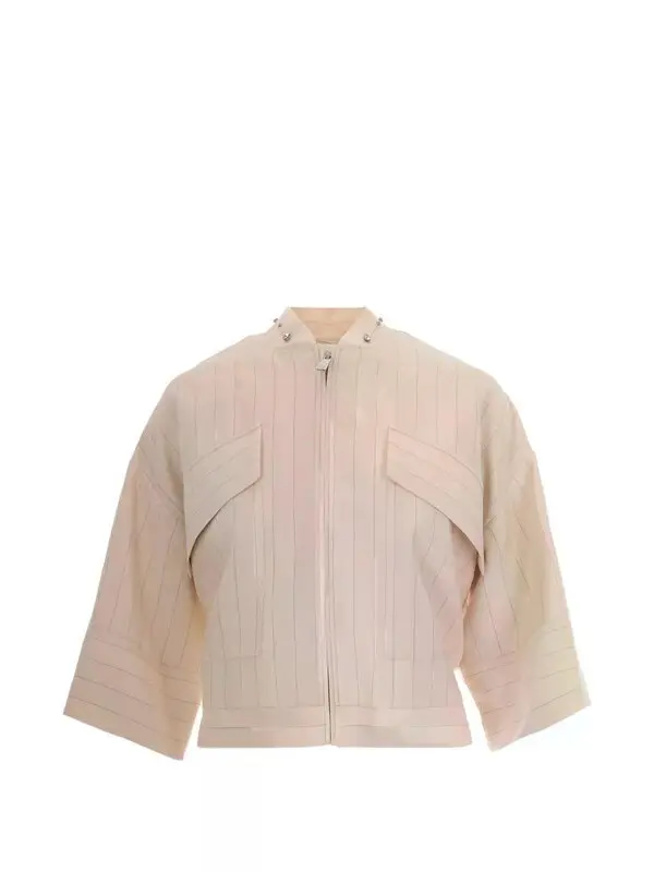 Liu Jo Striped Embellished Jacket - Neutrals