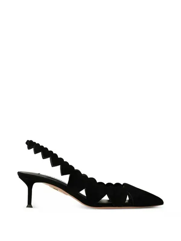 AQUAZZURA Heart Cutout Slingback Pumps - Black