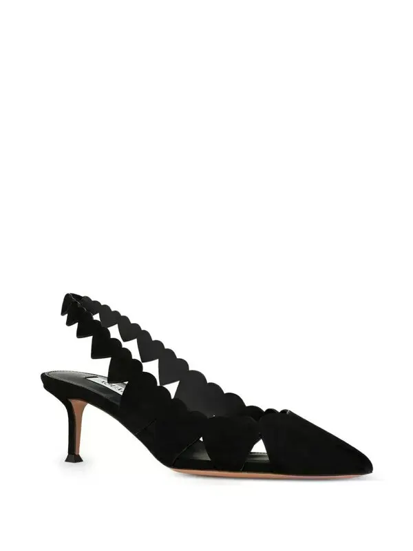 AQUAZZURA Heart Cutout Slingback Pumps - Black