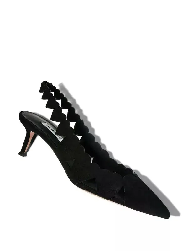 AQUAZZURA Heart Cutout Slingback Pumps - Black