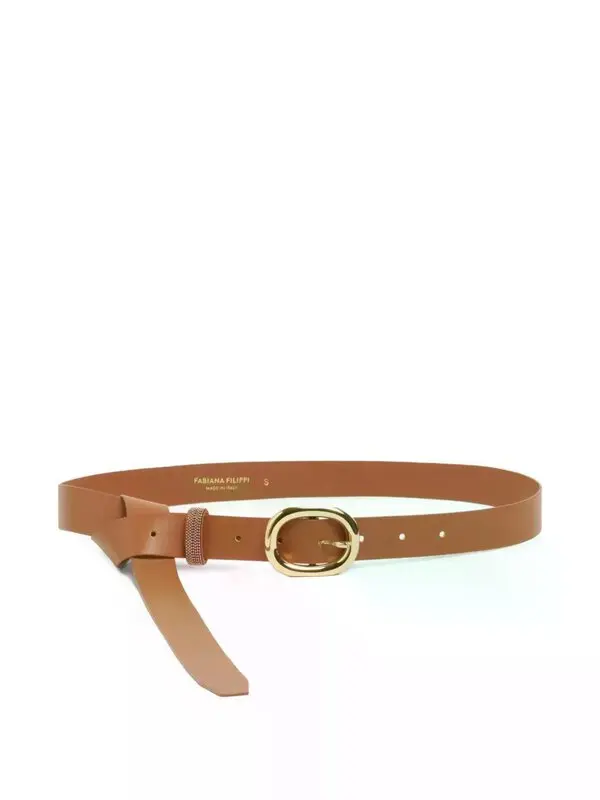 Fabiana Filippi Leather Belt With Knot Detail - Neutrals