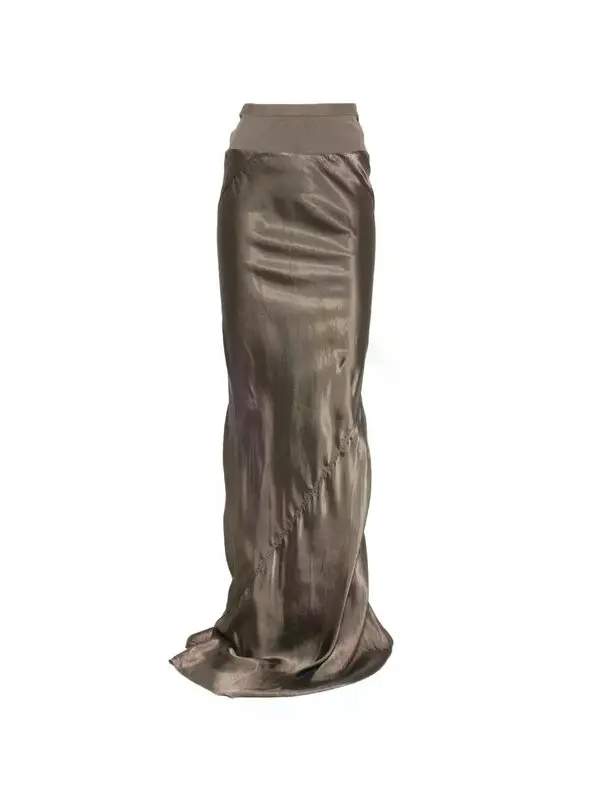 Rick Owens Ruched Maxi Skirt - Brown