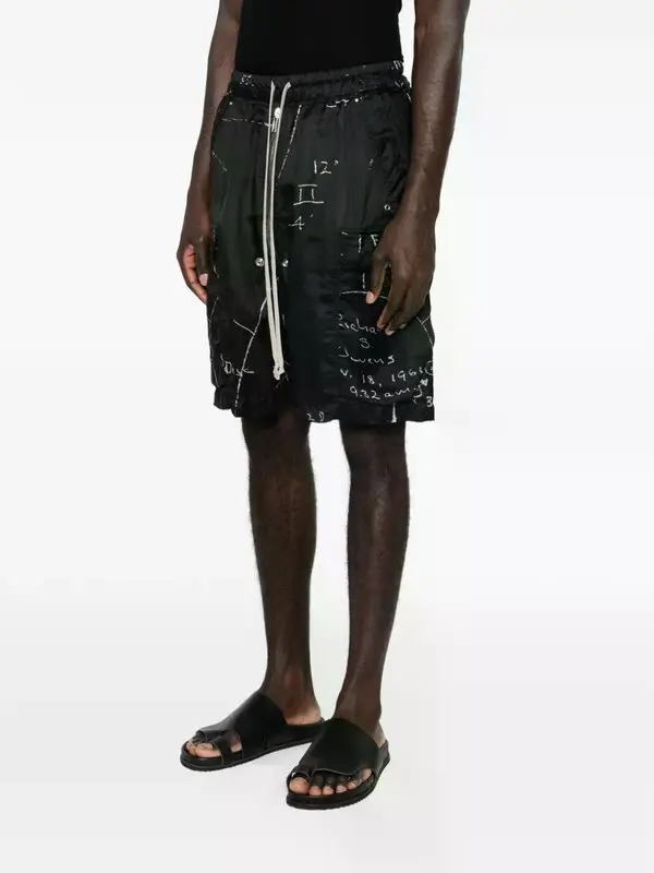 Rick Owens Tapered Short With Graphic Print