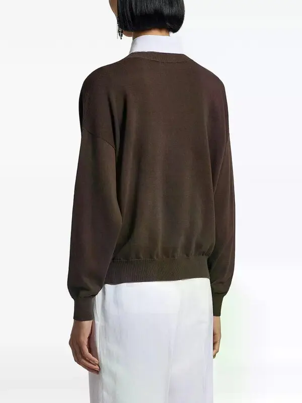 Peserico V-neck Sweater With Chest Pocket