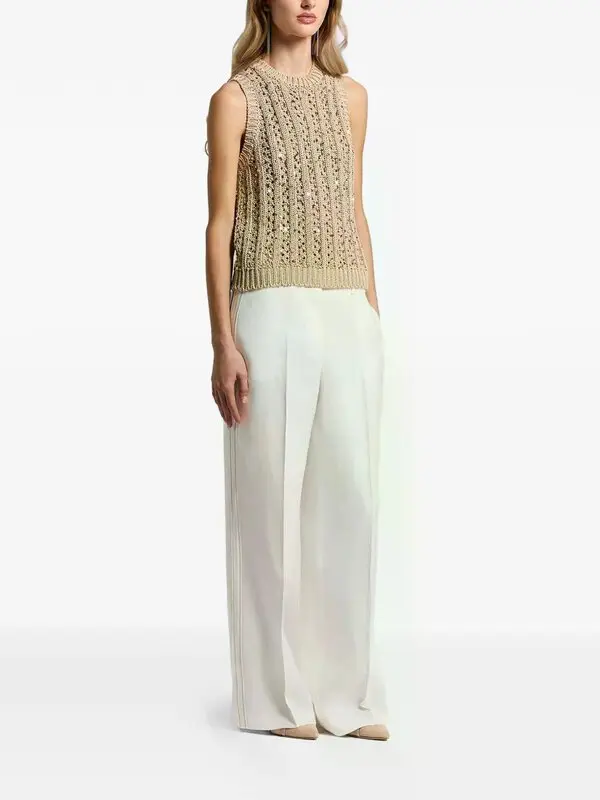 Peserico Sequinned Cotton Ribbon Top
