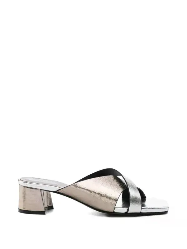 DONNARÌ Crossover Strap Block Heel Sandals