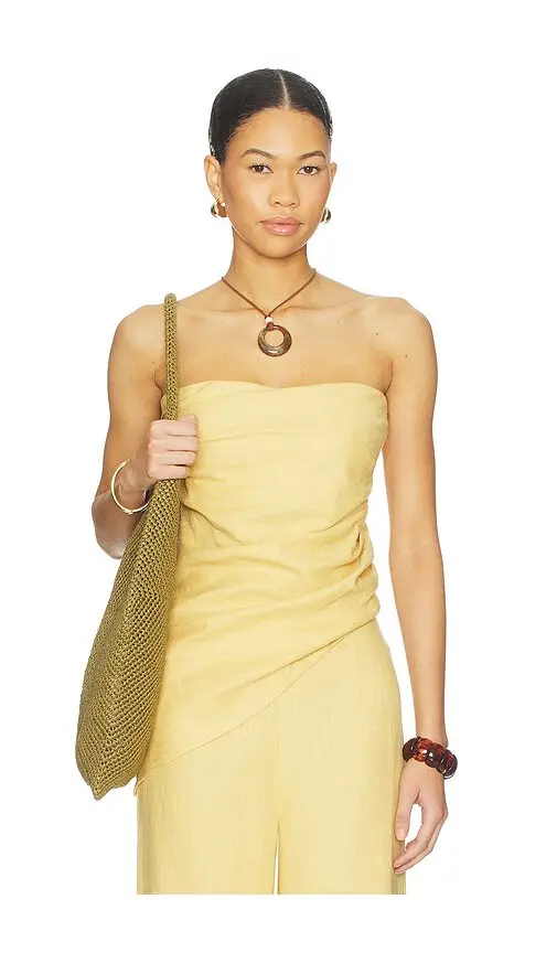 Faithfull The Brand Nera Strapless Top - Yellow