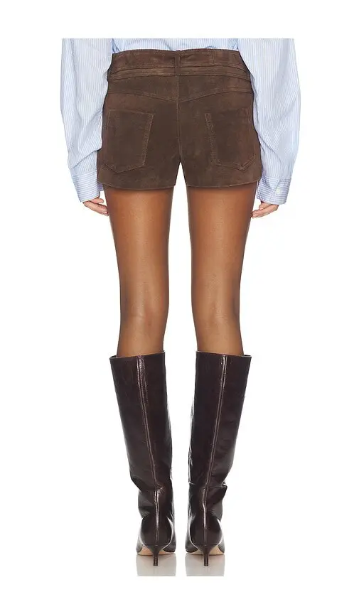 OW Suede Belted Mini Shorts